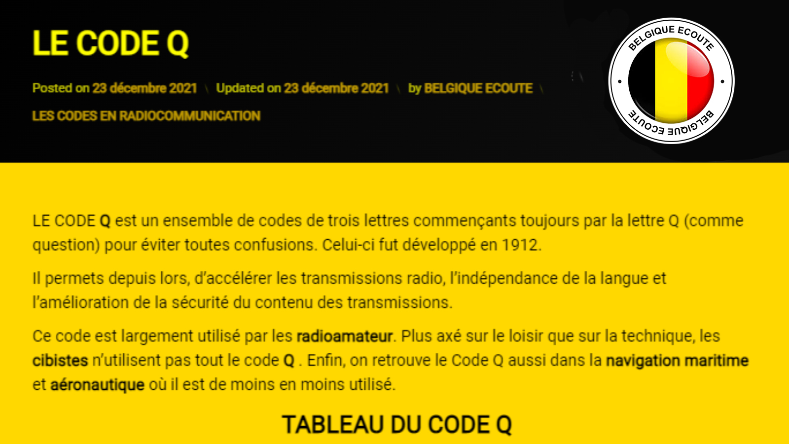 LE CODE Q